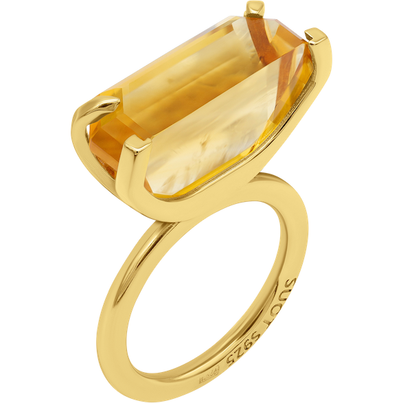 Half Cut Tourmaline Quartz Silver Vermeil Ring by Suot Studio – SUOT Studio