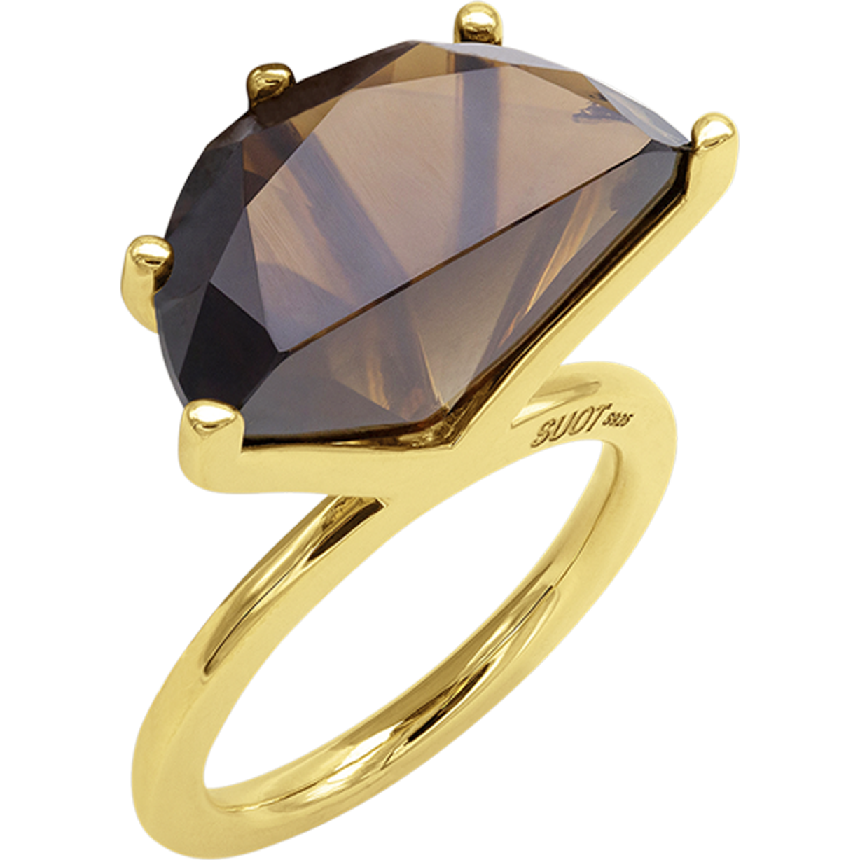 Half Cut Cognac Quartz Ring by Suot Studio – SUOT Studio