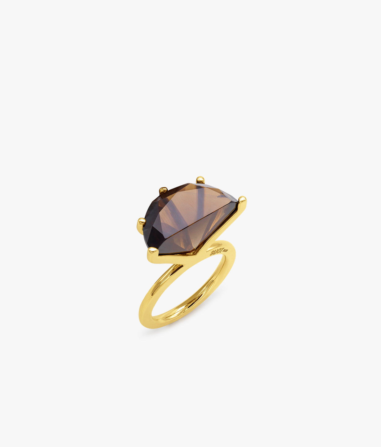 Half Cut Cognac Quartz Ring by Suot Studio – SUOT Studio